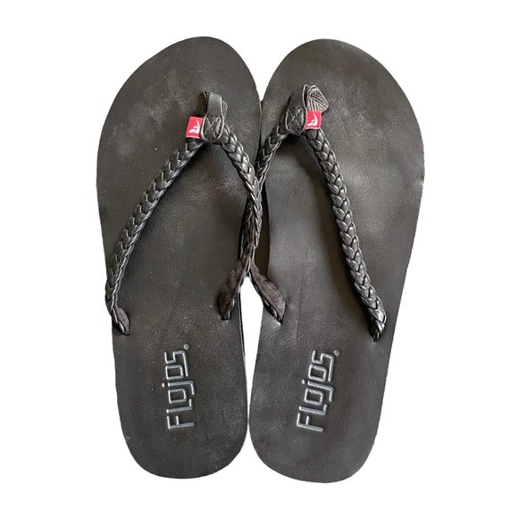 Flojos | Shoes | Flojos Leather Braided Flip Flops 7 | Poshmark